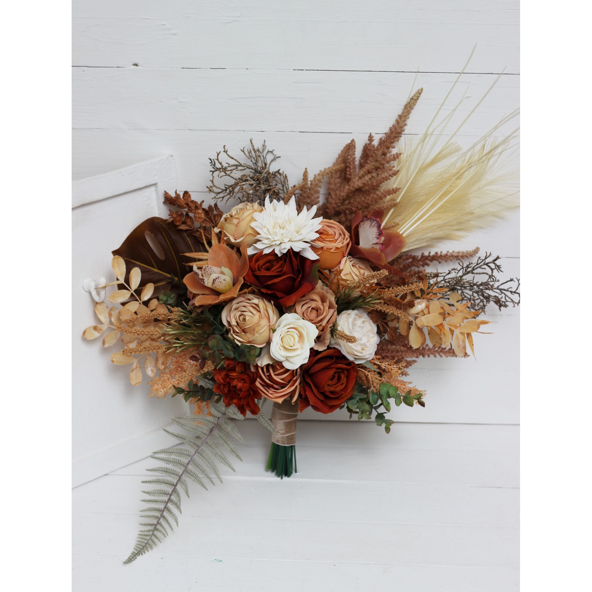 orange ivory rust terracotta bouquet