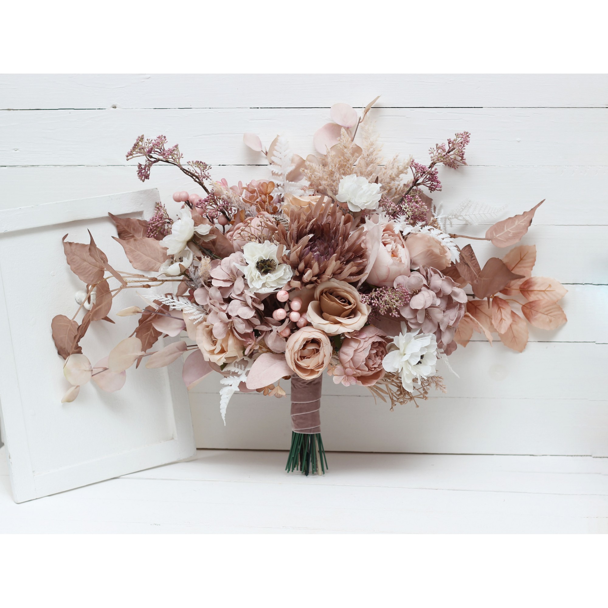 Blush Pink & Beige Bridal Bouquet – Faux Wedding Flowers | Kochetova ...