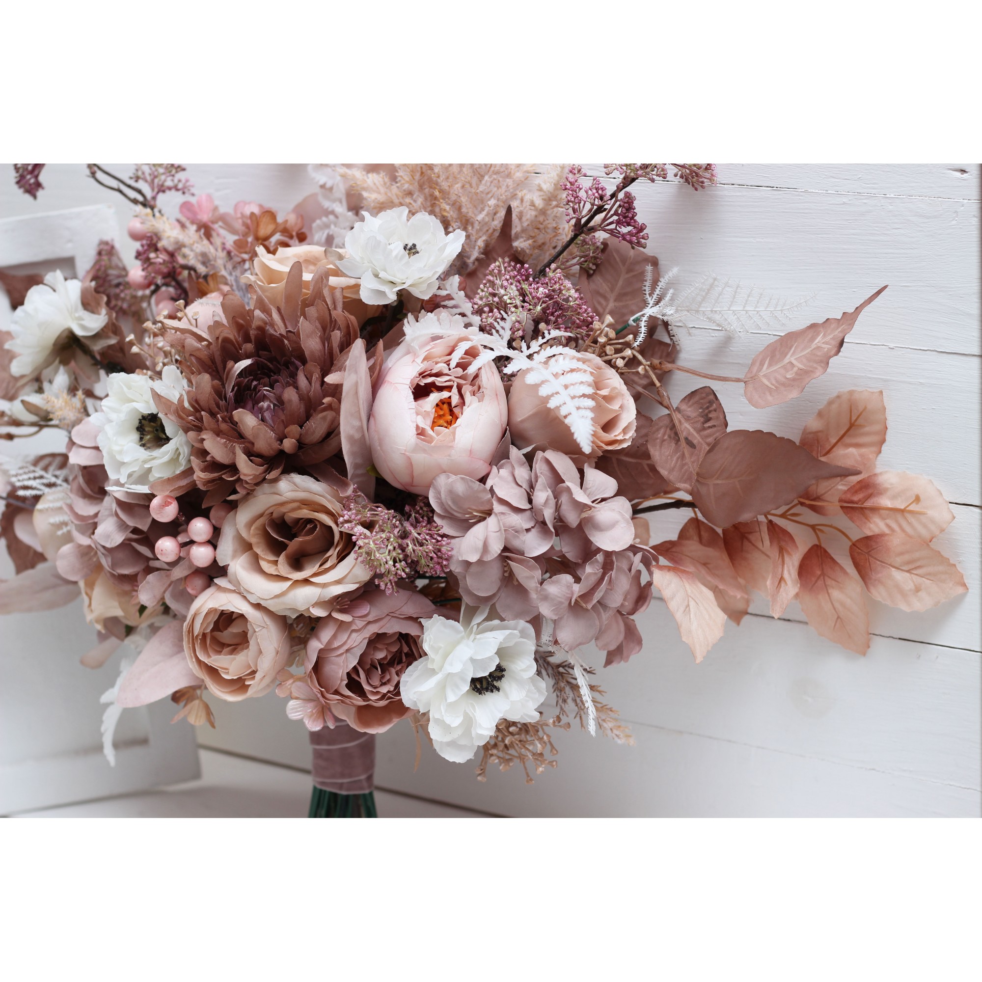 Blush Pink & Beige Bridal Bouquet – Faux Wedding Flowers | Kochetova ...