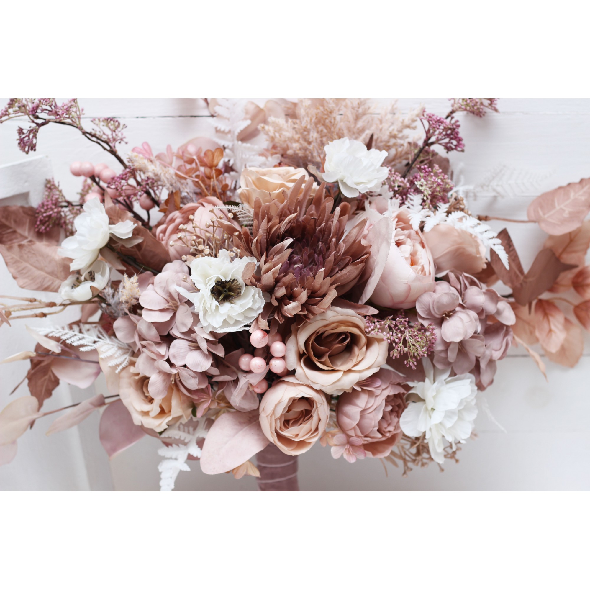 Blush Pink & Beige Bridal Bouquet – Faux Wedding Flowers | Kochetova ...