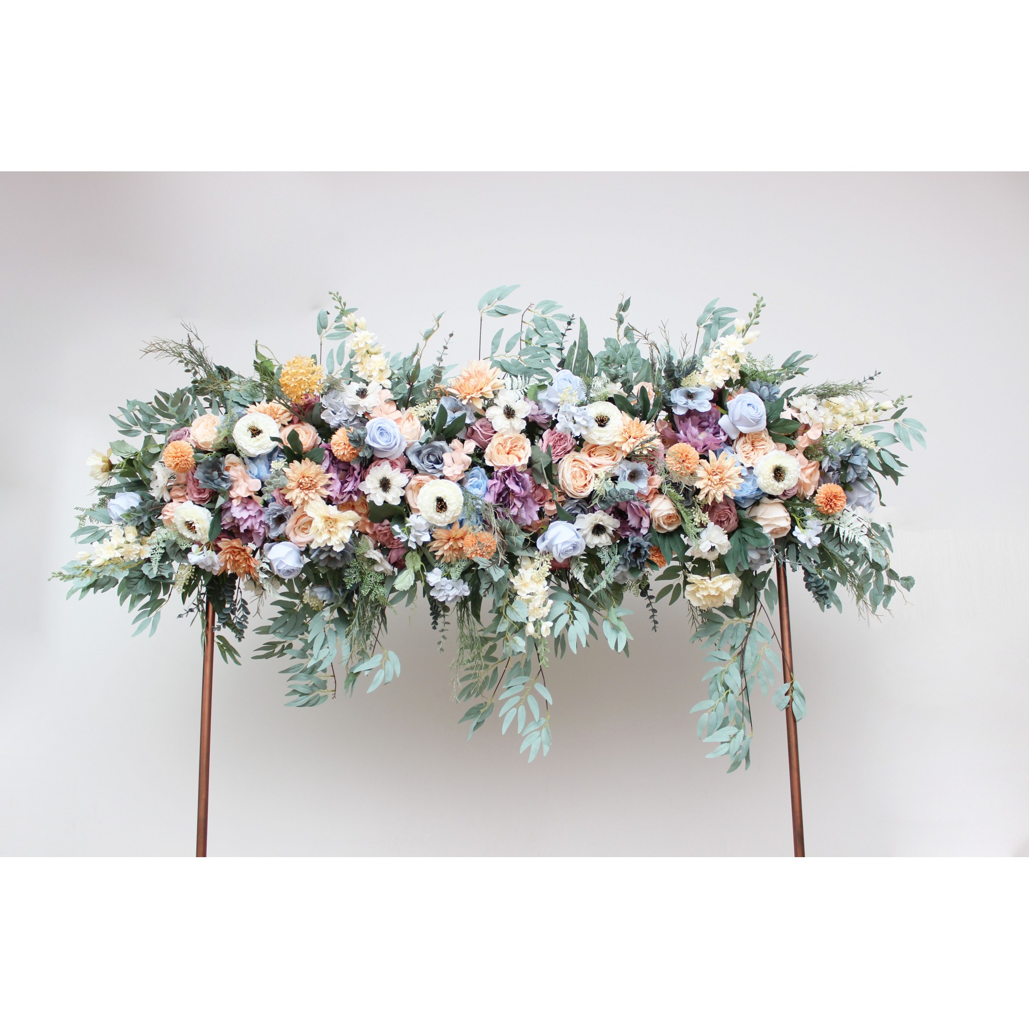 Peach & Purple Wedding Arch Arrangement – Faux Floral Archway in Dusty ...