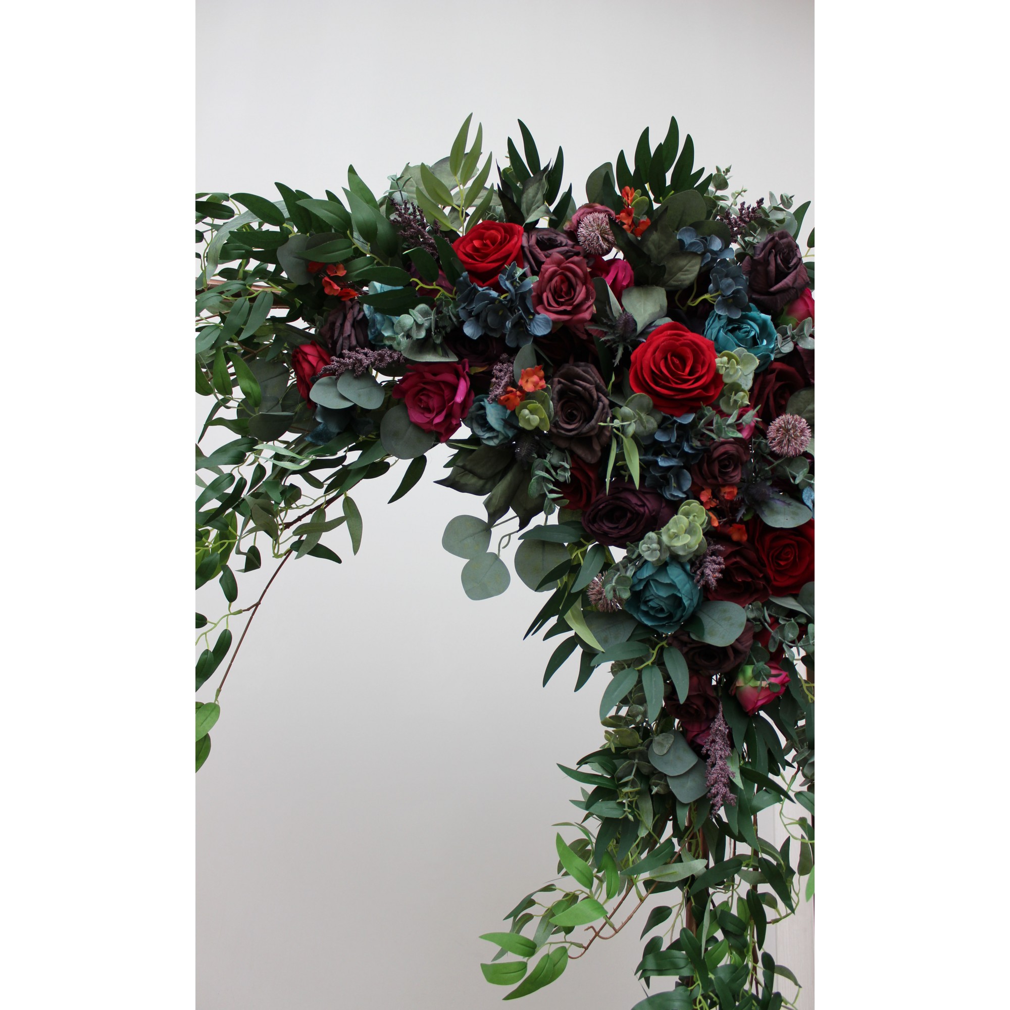 Jewel-Tone Wedding Arch Arrangement – Faux Floral Archway | Kochetova ...