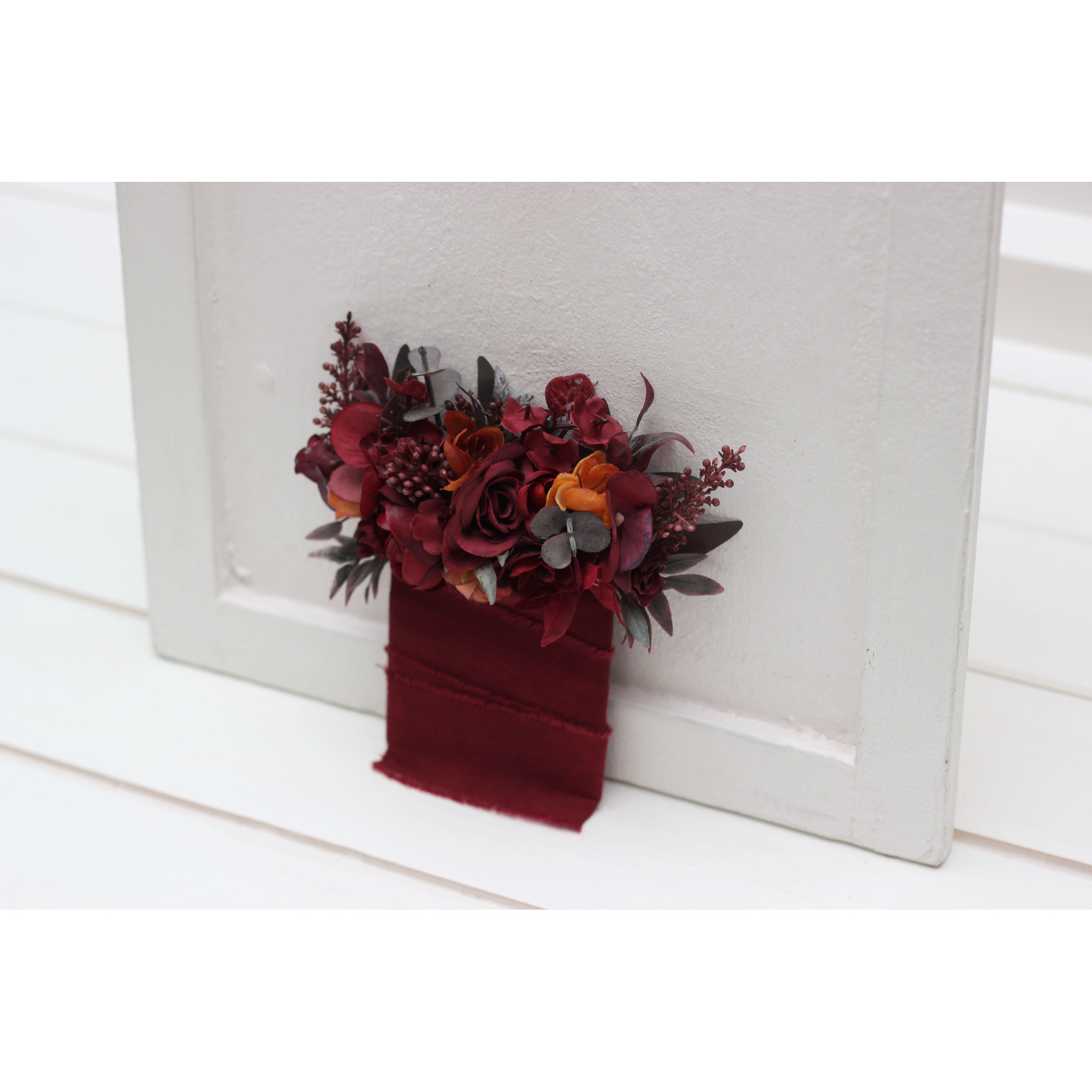 Rust Burgundy Cinnamon Pocket Boutonniere | Elegant Wedding Flower ...